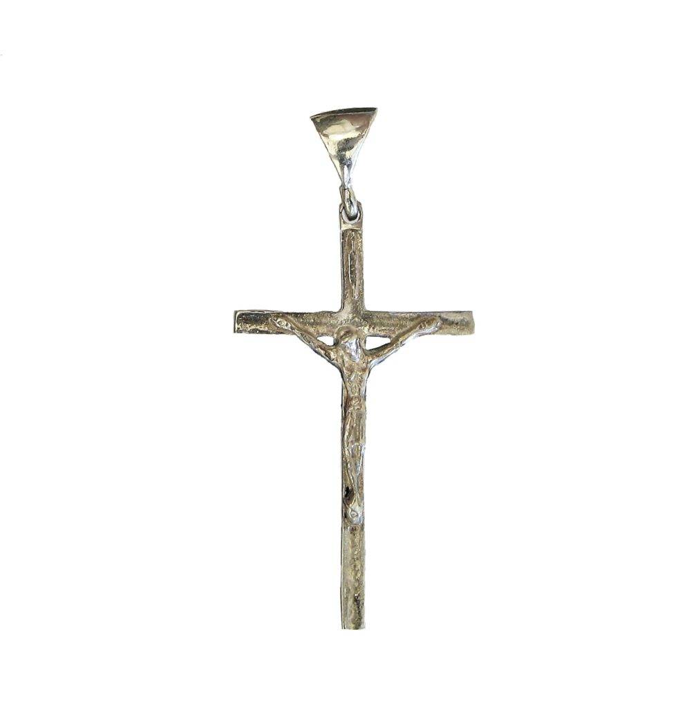 cross crucifixion elongated graceful catholic straight 109 - Atlantis Gold