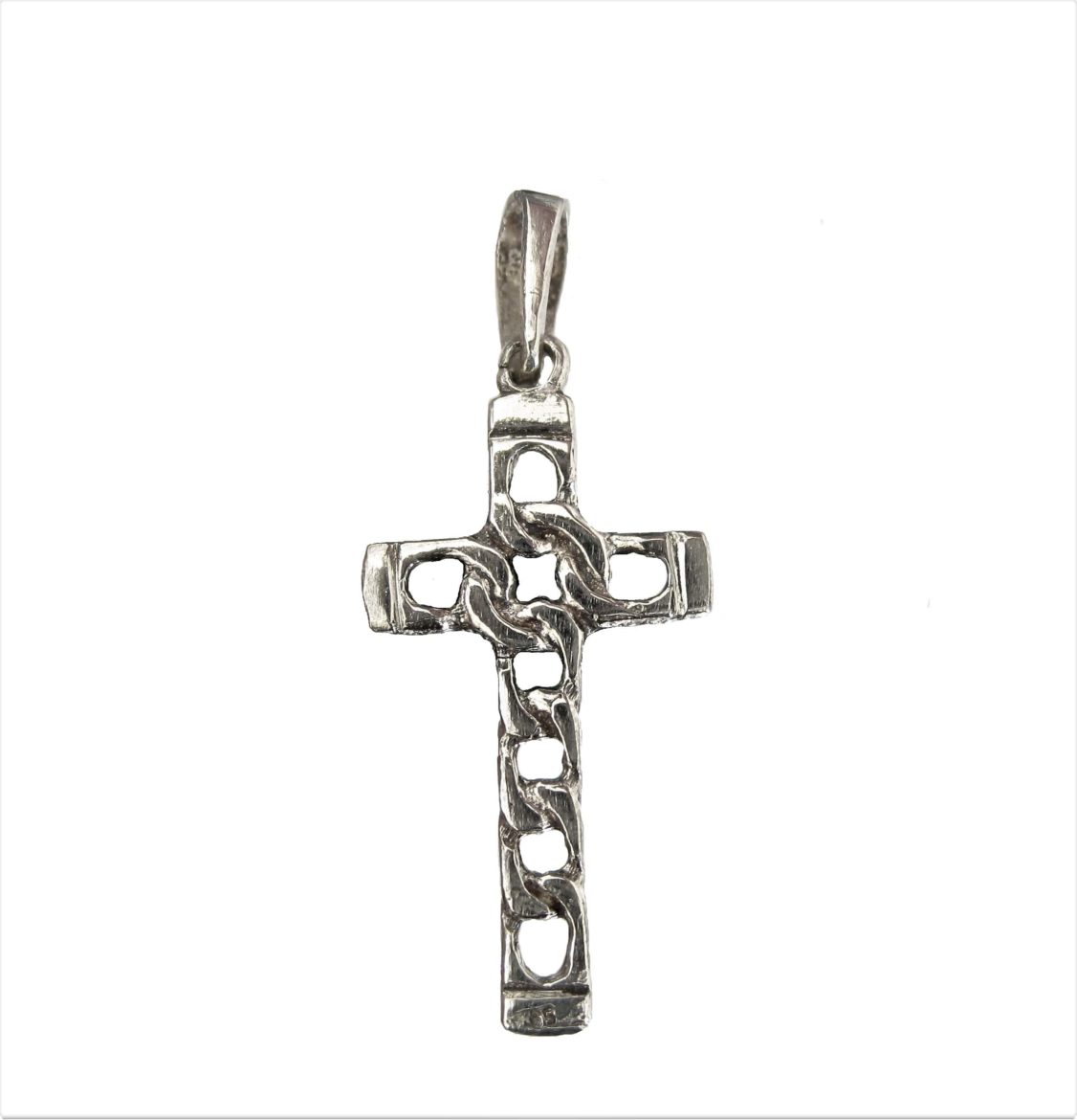 modern gothic chain cross pendant 82 Sterling Silver 925 - Atlantis Gold