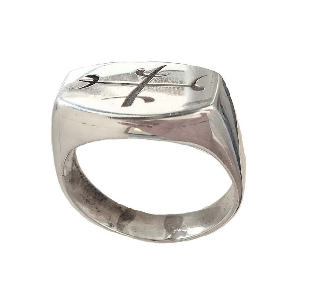 Calm Anger rune ring Signet men 1406 sterling silver 925 - Atlantis Gold