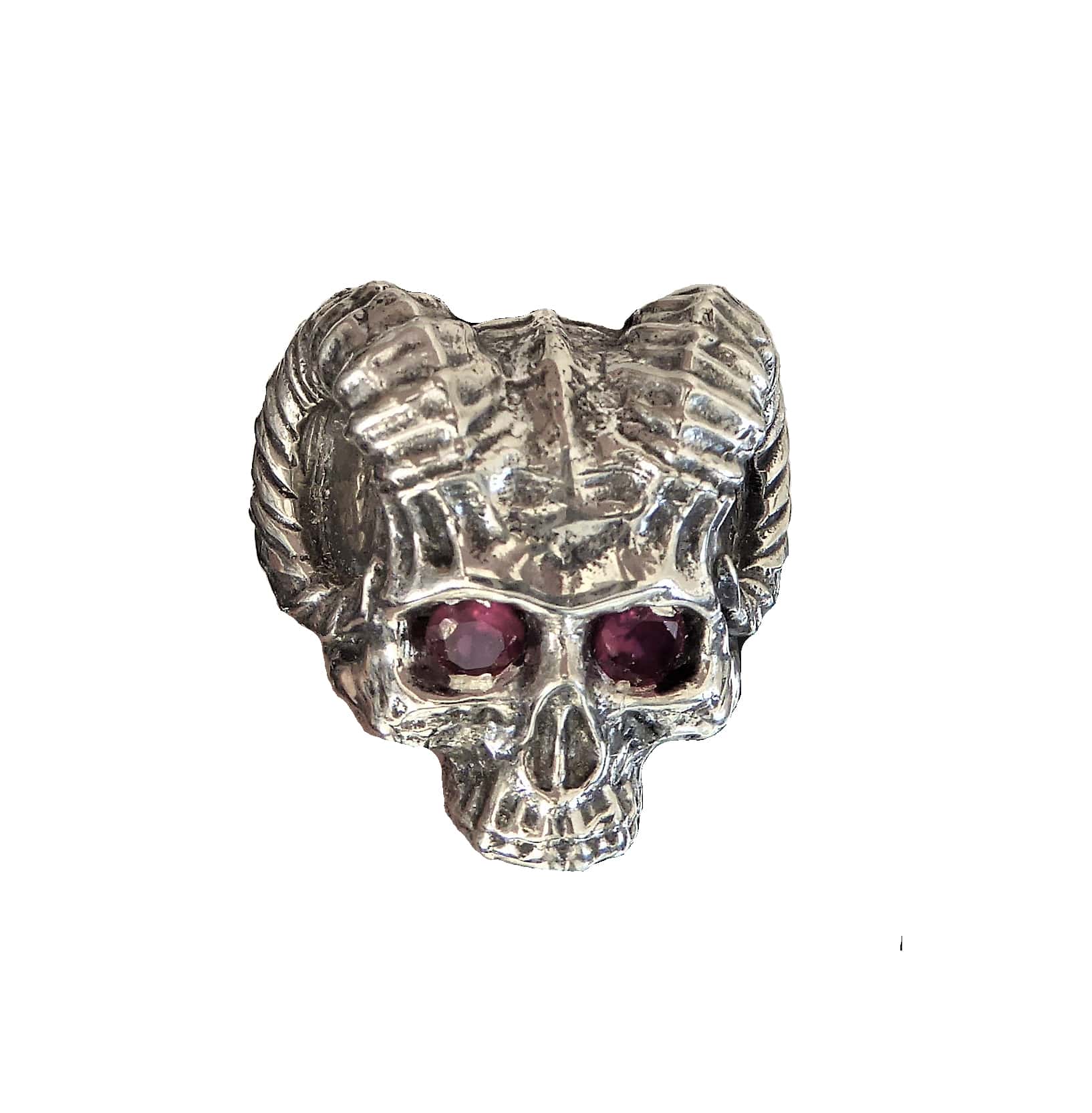 Ring men skull devil Red eyes 1564 sterling silver 925 - Atlantis Gold
