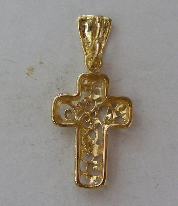 Cross Pendant Red Gold 585 solid #a87a - Atlantis Gold